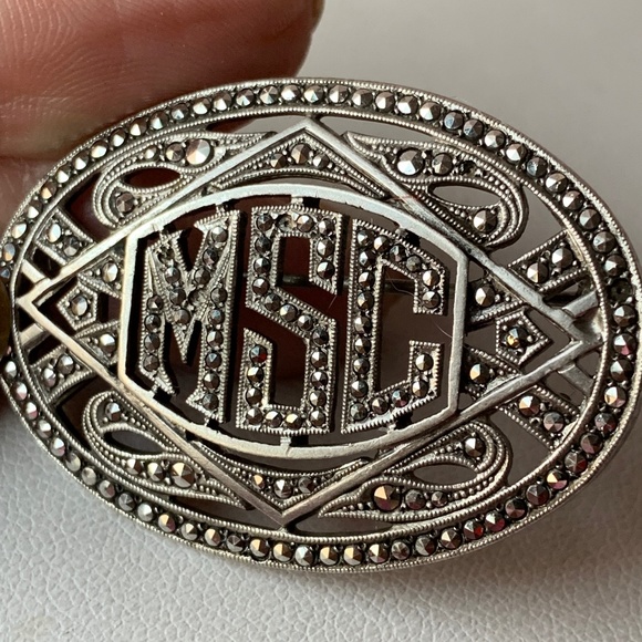Jewelry | Vintage Large Marcasite Stones 925 Sterling Silver Pin Brooch ...
